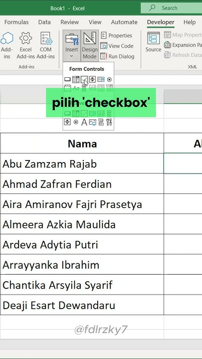 Cara membuat Checkbox di Ms. Excel - YouTube