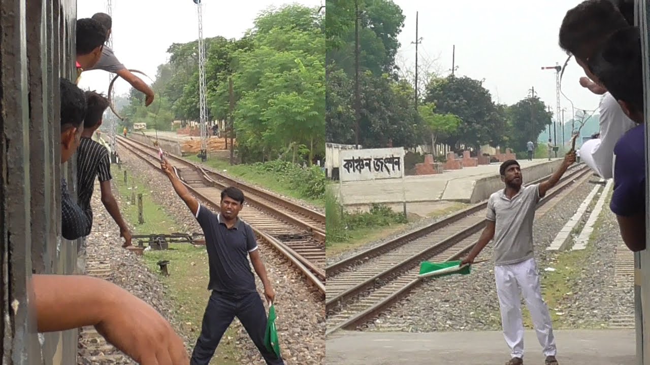 Token Exchange from Running Train | 61 up & 62 down | Train's of BD ...