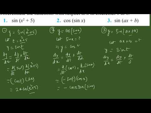 CLASS XII DERIVATIVES EXERCISE 5.2 - YouTube