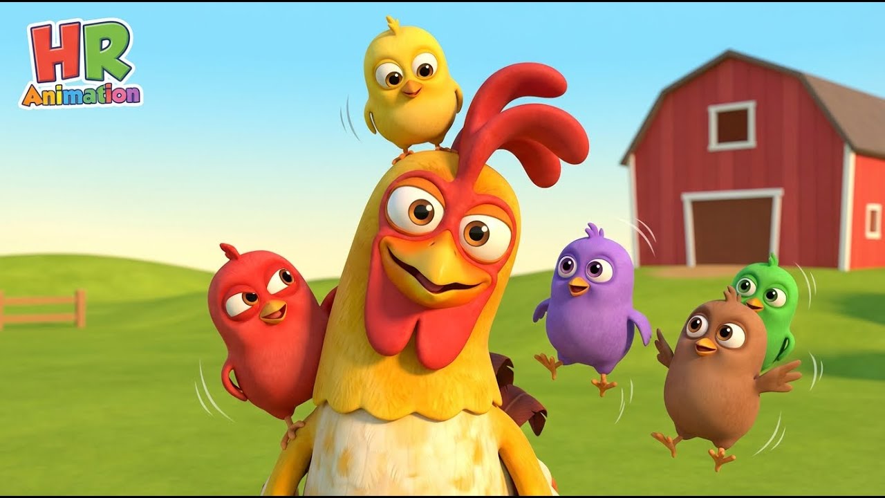Five Little Chicks | Cute Cartoon Poem for Kids 🐣 | Learn to Count ...