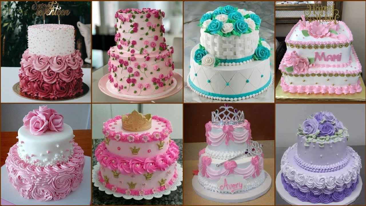 Amazing 2 Tier Cake design ideas || 2 Tier Birthday Cakes / Birthday ...