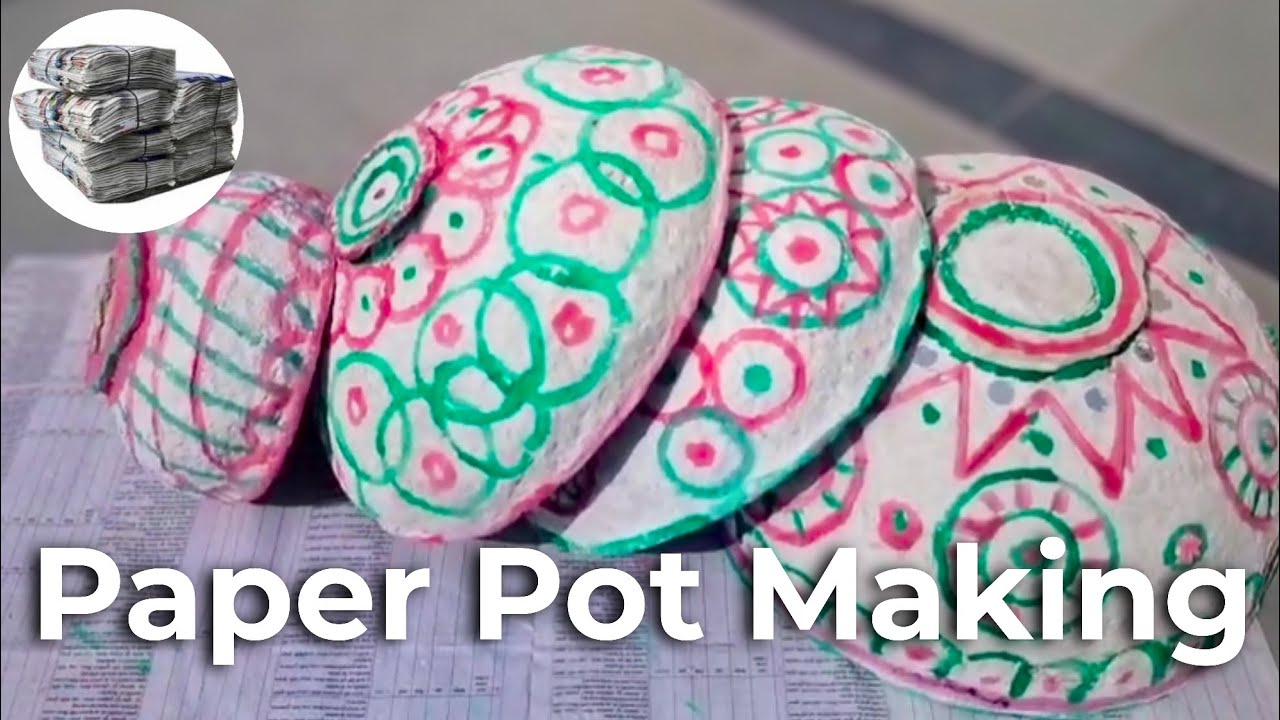 How to Make Beautiful Paper Pots | Realistic DIY Newspaper & Clay Craft ...