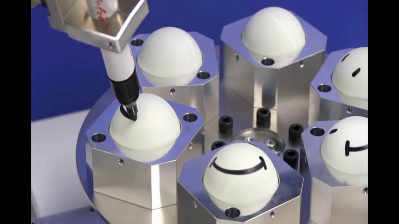 JANOME - Desktop Robots Drawing on a Curved Surface - YouTube