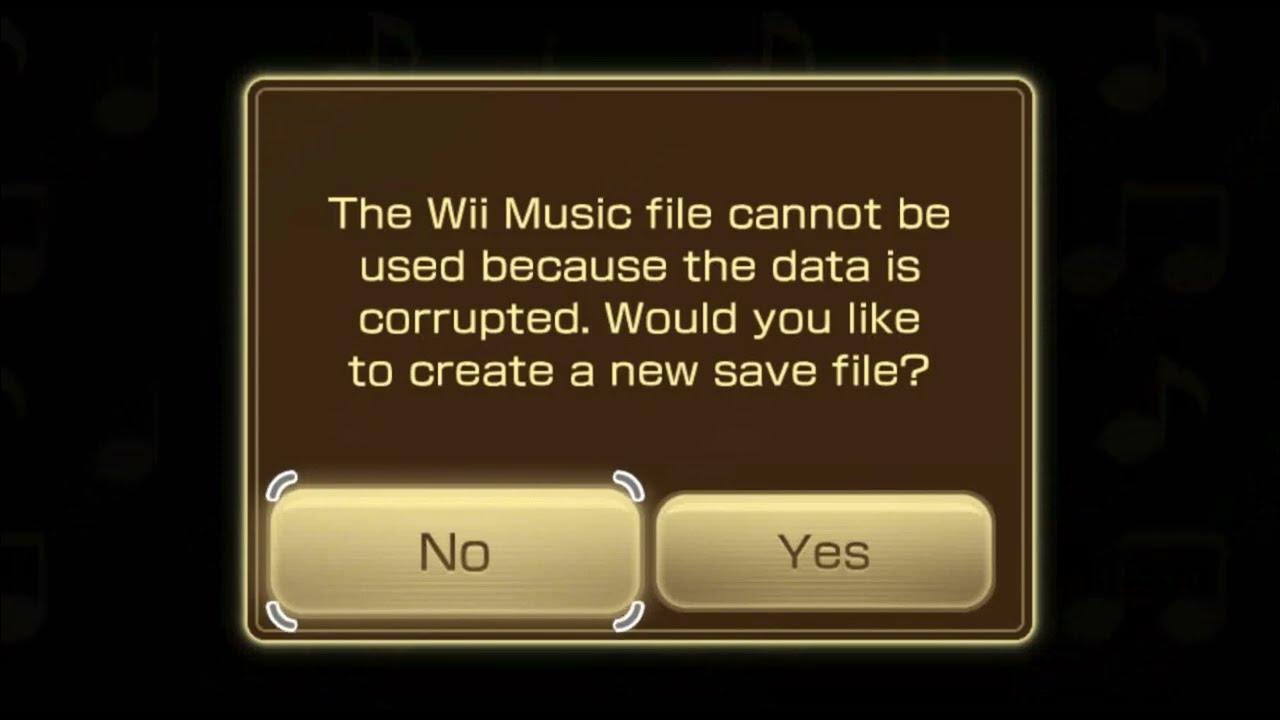 Corrupted Save Data in Wii Music - YouTube