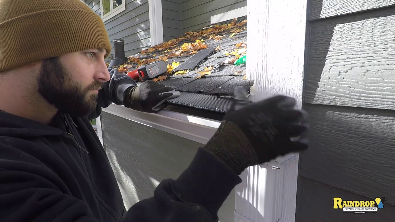 Funky Gutter End with ODE/Drip Edge | Installation of Raindrop Gutter ...