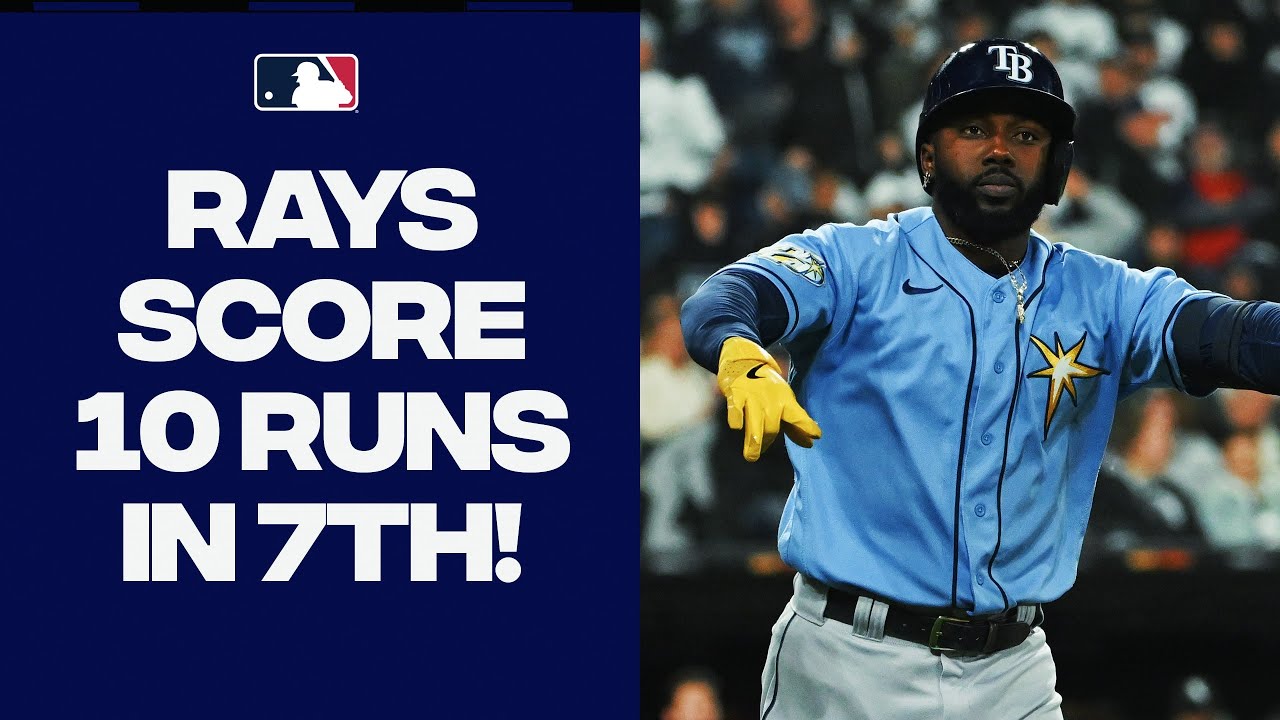 10-RUN INNING!! The Rays go from being no-hit to rallying off 10 ...