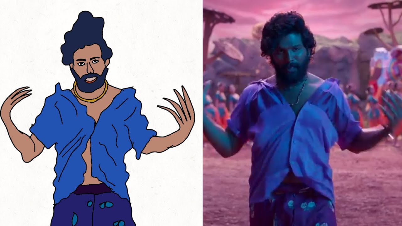 pushpa - saami saami allu arjun songs drawing meme - rashmika - part 2 ...