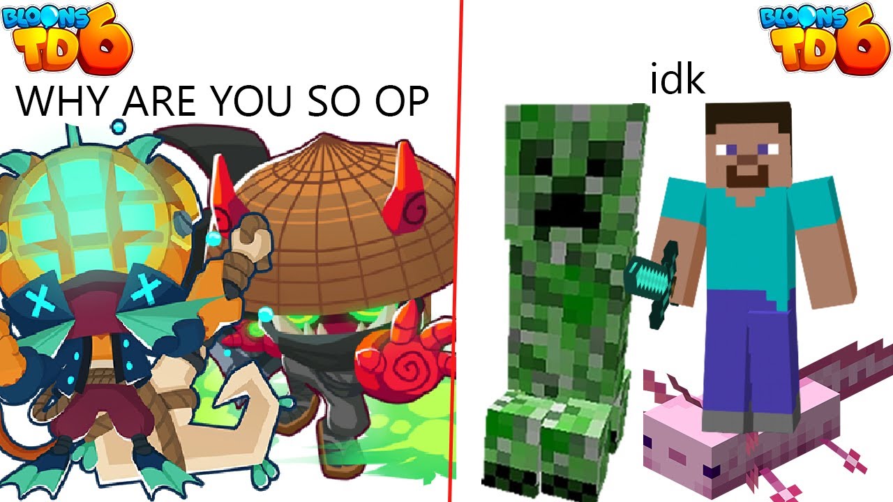 BTD6 TOWERS MEET MINECRAFT TOWERS 2 - YouTube