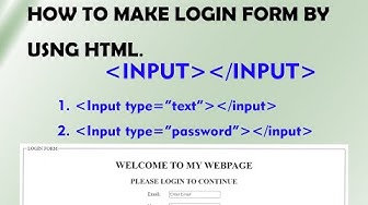 HOW TO MAKE SIMPLE FORM IN HTML USING NOTEPAD |CREATE A SIMPLE LOGIN ...
