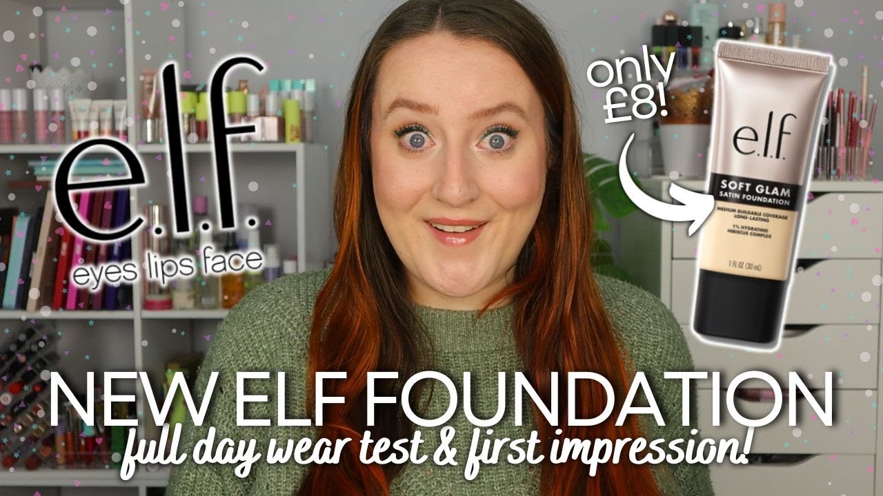 *NEW* ELF SOFT GLAM FOUNDATION WEAR TEST AND REVIEW! Dry Skin Makeup ...