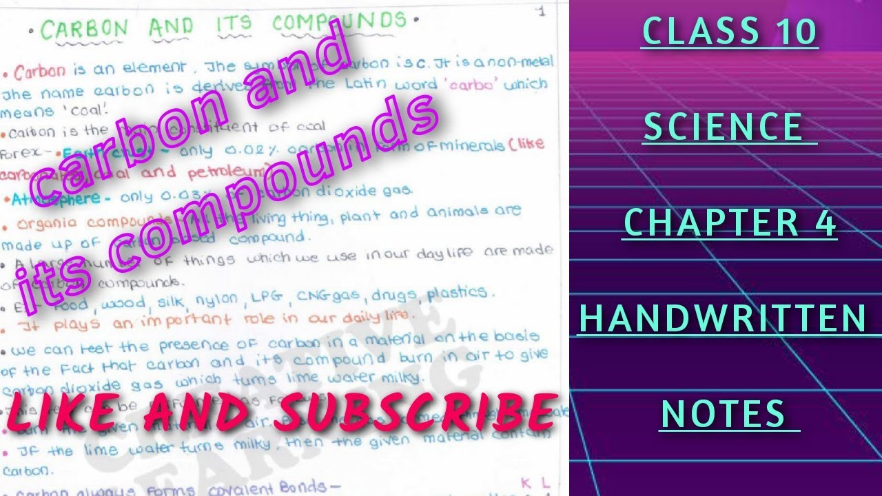 class 10 science chapter 4##👍 carbon and its compounds #👍 best ...