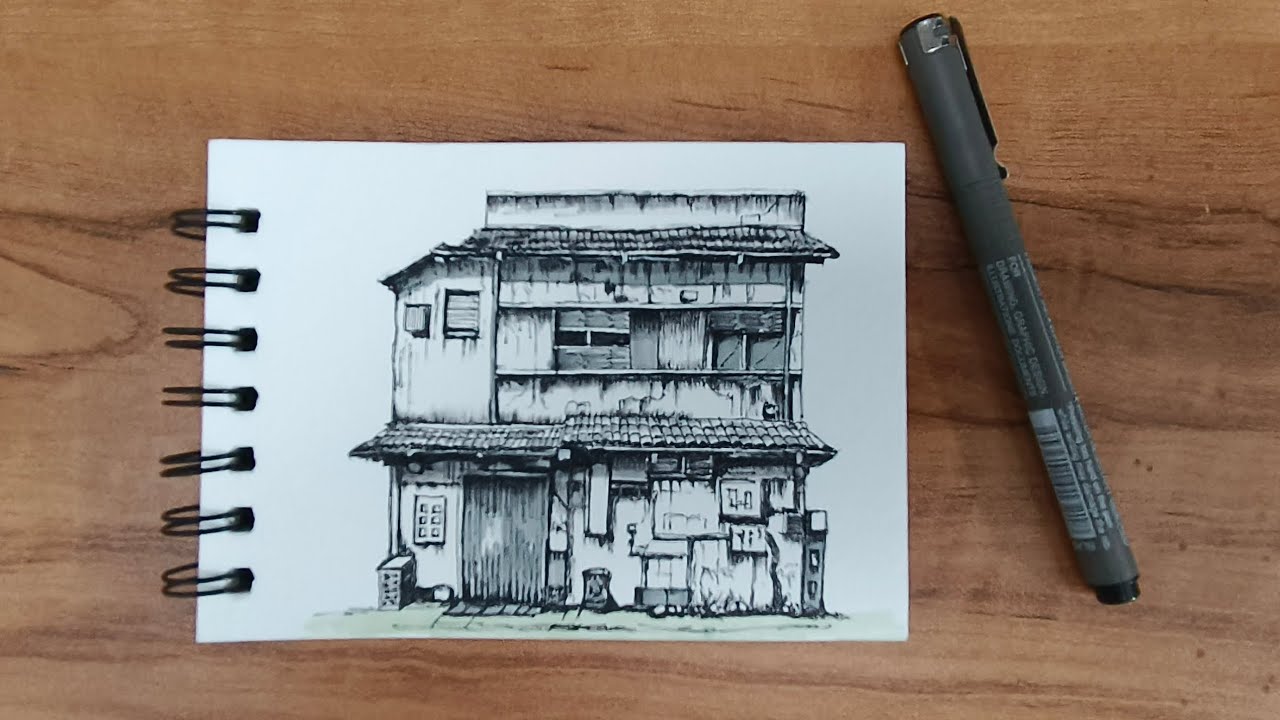 Pen sketch | Sketchbook | Architectural sketch - YouTube