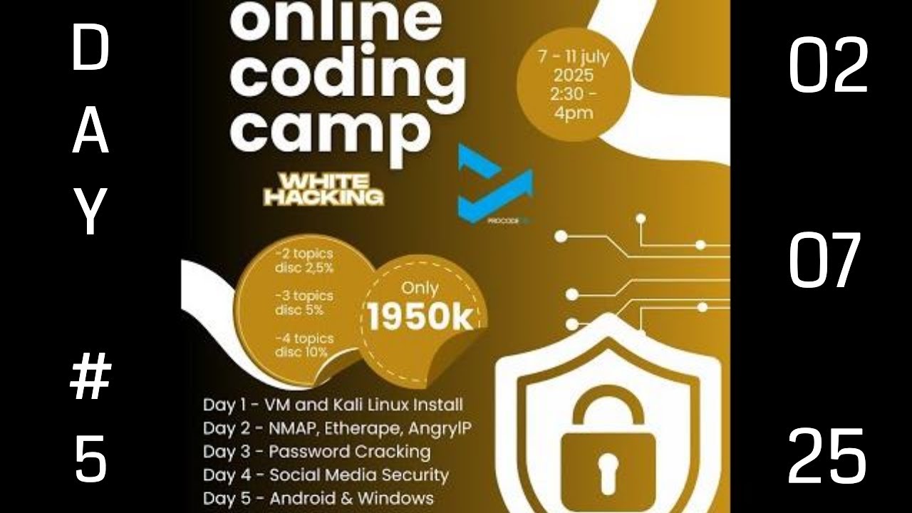 ProCodeCG Kids Coding Camp - WhiteHacking - Day #5/5 - 2 July 2025 ...