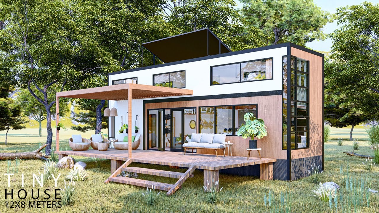 Loft House Design / Tiny 12 x 8 Meters house design / 12x8 House Design ...