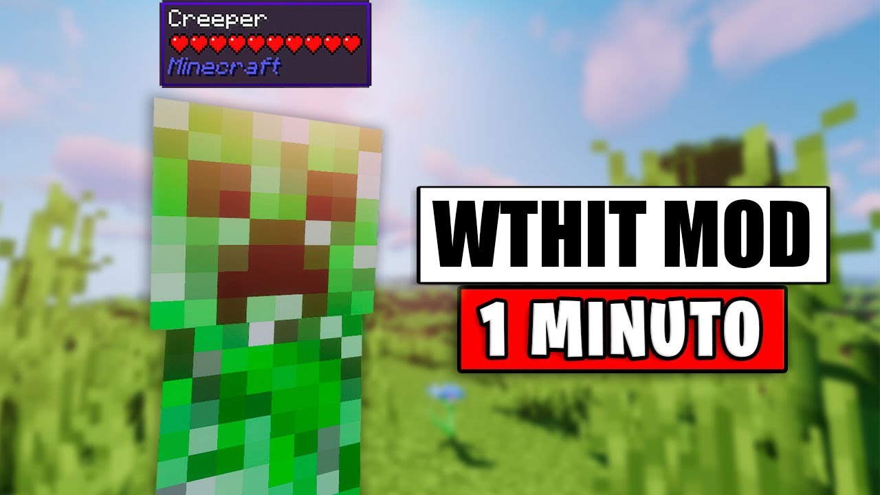 WTHIT MOD MINECRAFT | INDICADOR de VIDA e INFORMACION en 1 MINUTO ⏰ ...