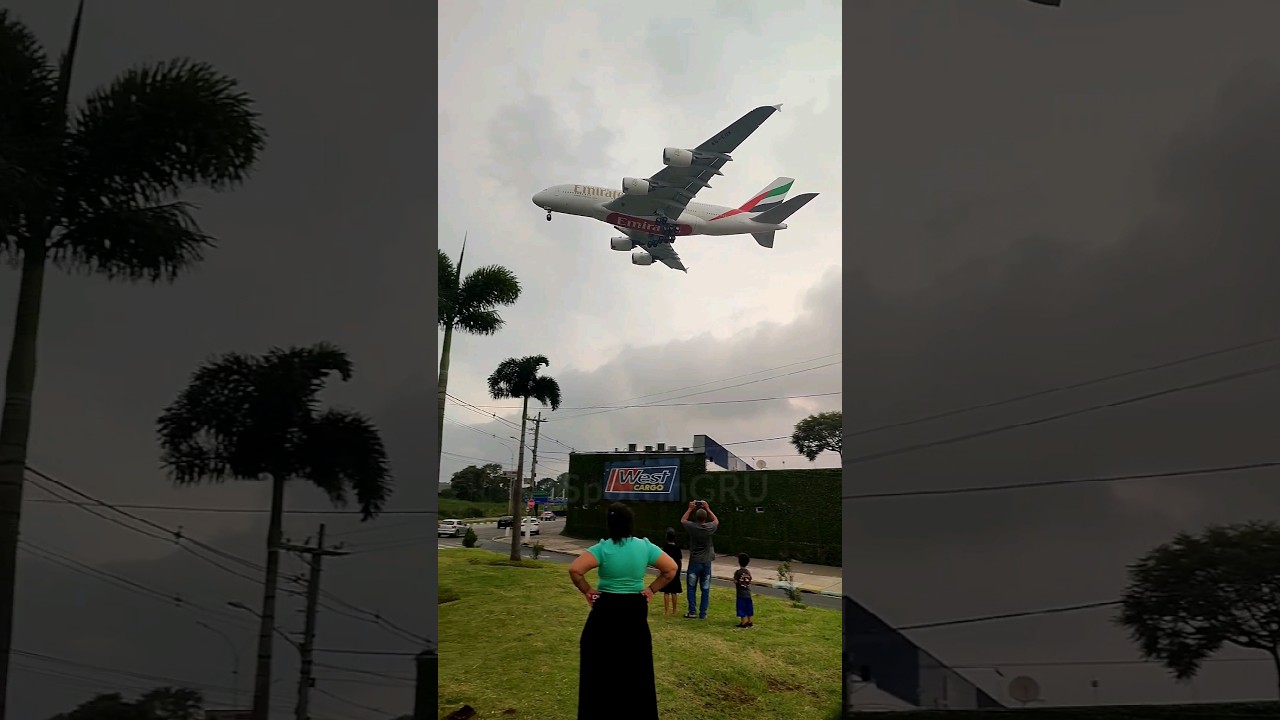 Amazing arrival from the emirates a380 at guarulhos airport brazil ...
