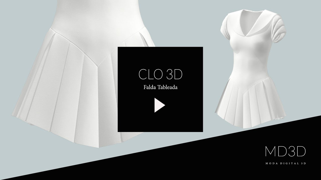 Moda Digital 3D - Creación de una falda tableada en CLO3D - YouTube