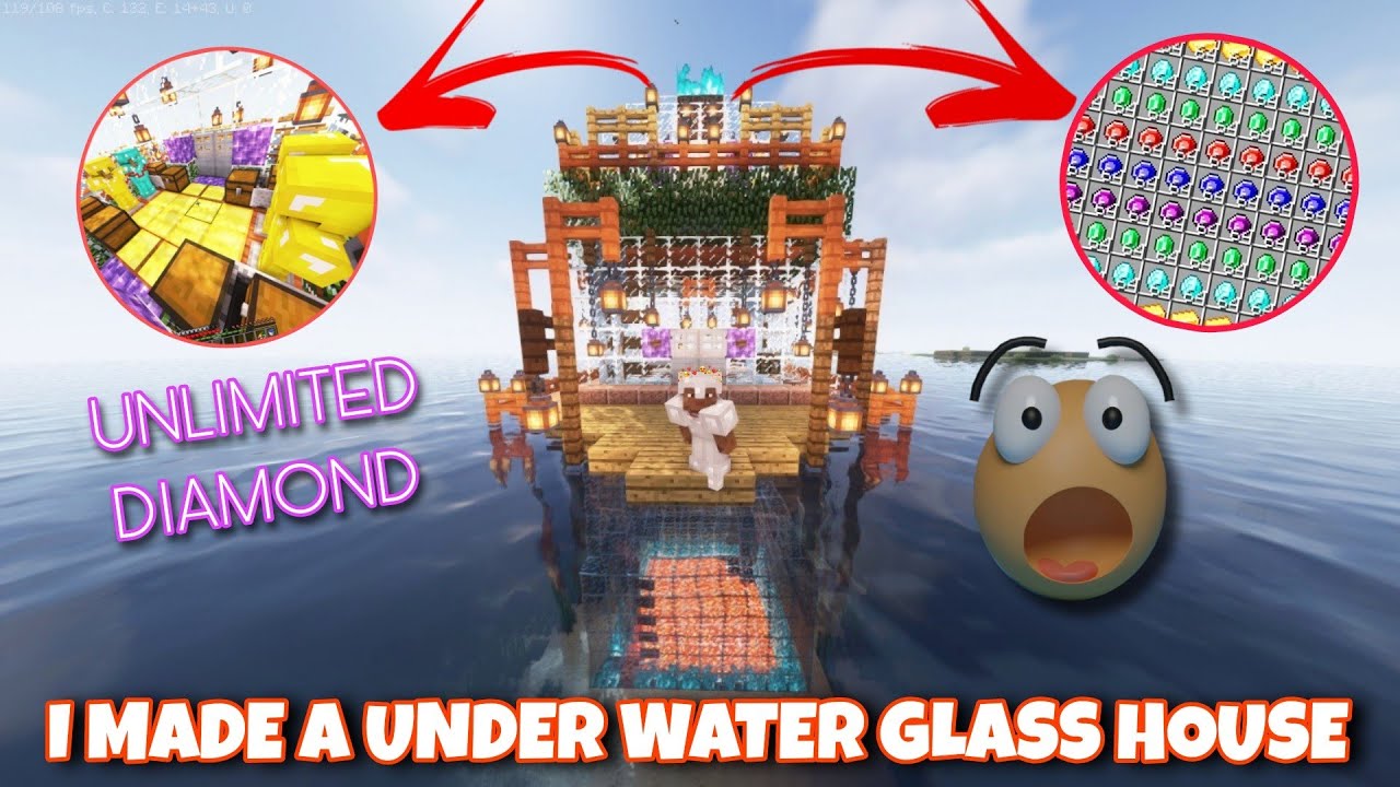 I MADE THE ULTIMATE UNDER WATER GLASS HOUSE // MINECRAFT SURVIVAL ...
