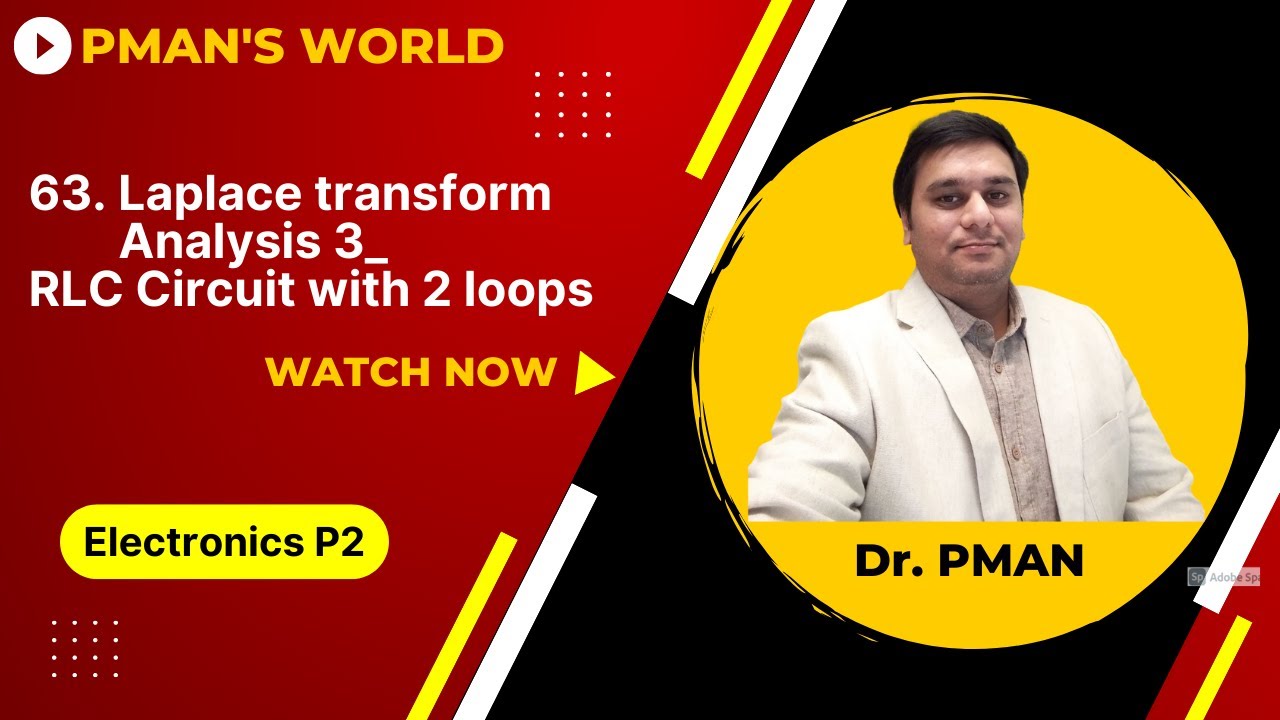 Electronics P2 63. Laplace transform Analysis 3 - RLC Circuit with 2 ...