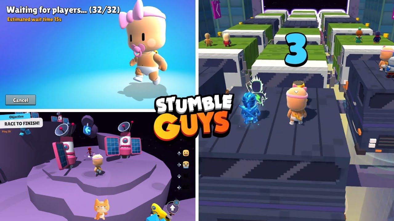 Stumble Guys | BABYDOLL VS cute cat BIG SPACE RACE - YouTube
