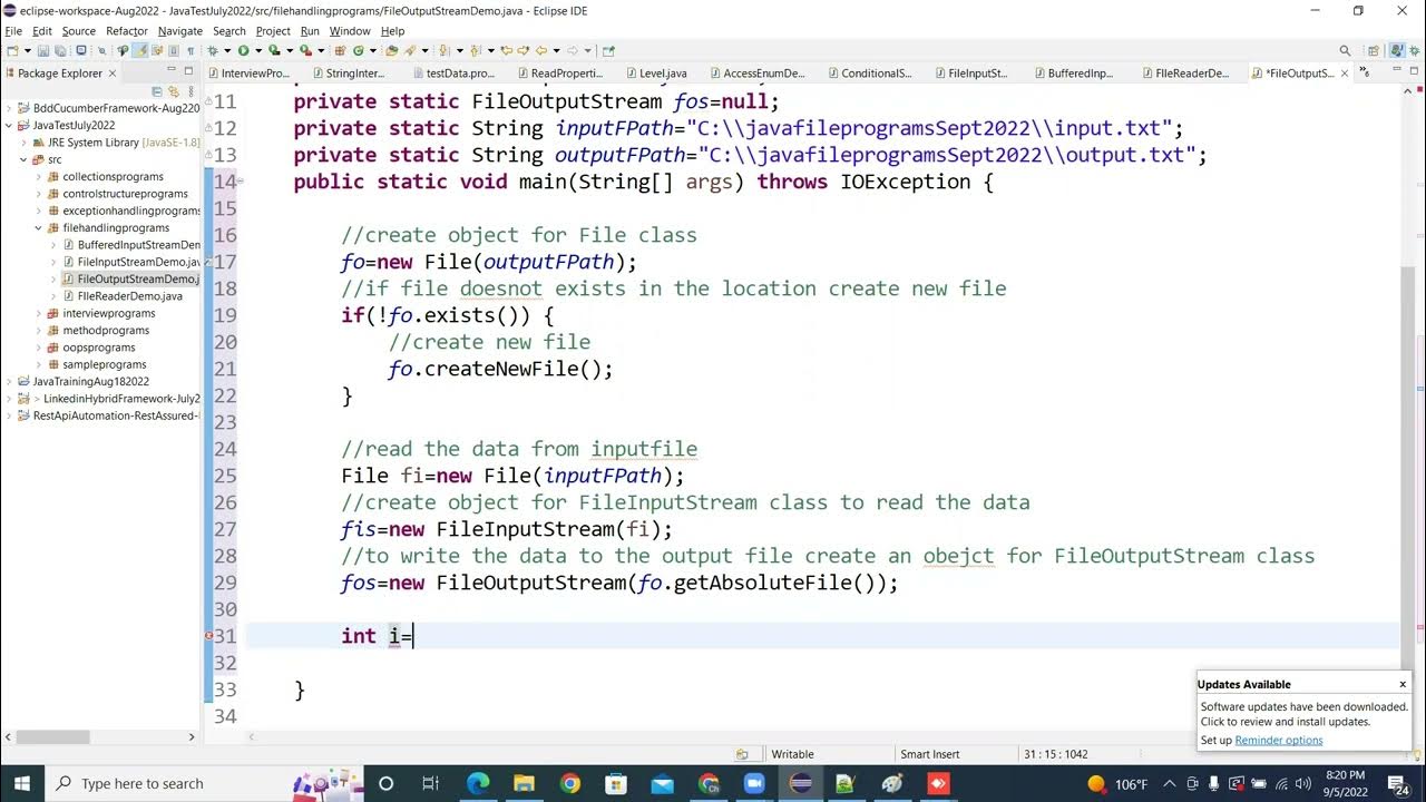 Corejava Filehandling How To Write Data To Files Sept20220906 Youtube