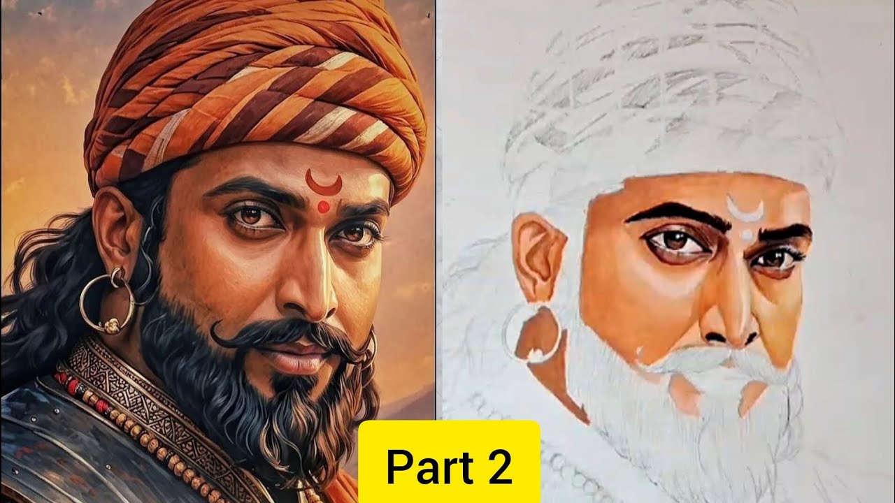 Chatrapati Shivaji Maharaj Drawing || Part 2 || Colouring Tutorial ...