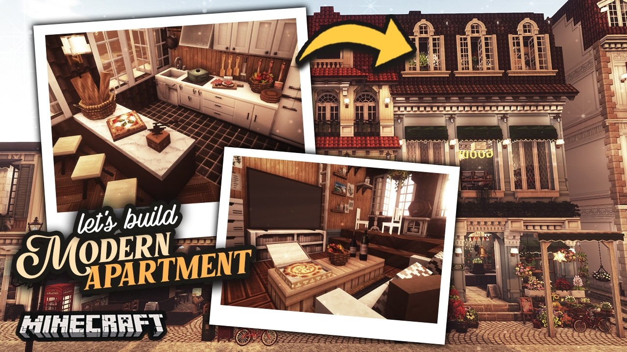 Building a Modern Apartment Interior 🌿🛏️┊Minecraft with Cocricot ...