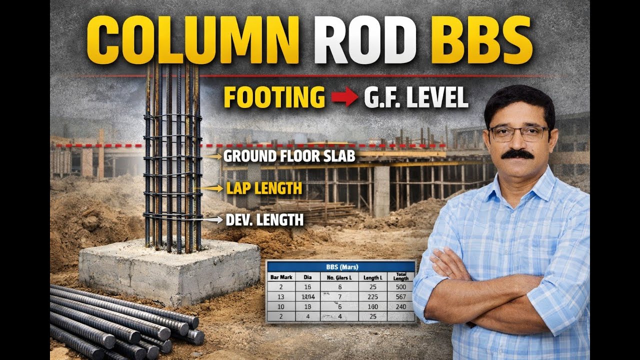 Column BBS from Footing to Ground Floor | Step-by-Step - YouTube