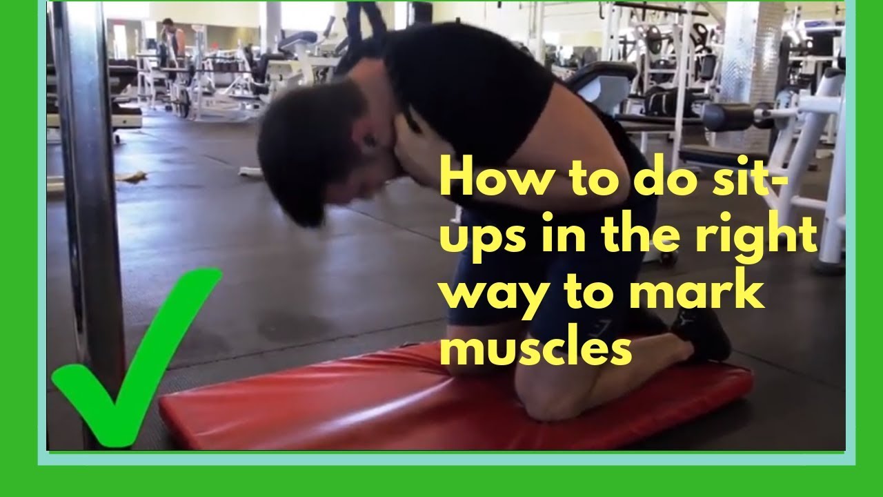 How to do sit-ups in the right way to mark muscles - YouTube
