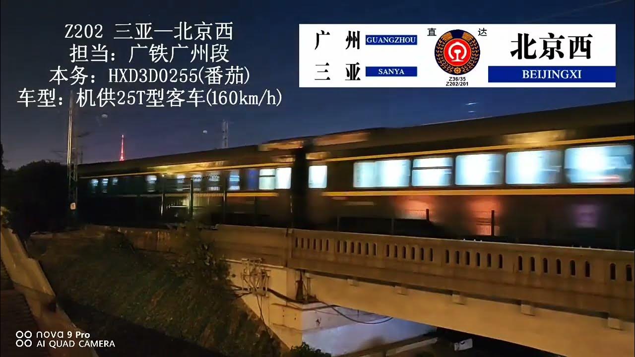 实拍京广路霸之一的Z202次列车通过 - YouTube