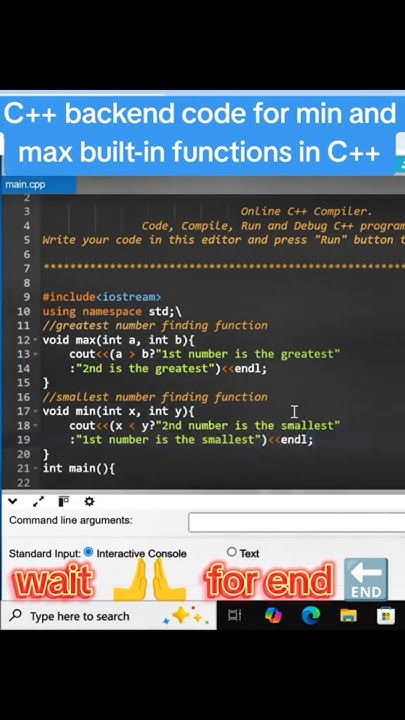 How to write a c++ program to find minimum and maximum in 2 numbers #coding #codes #codelearning ...