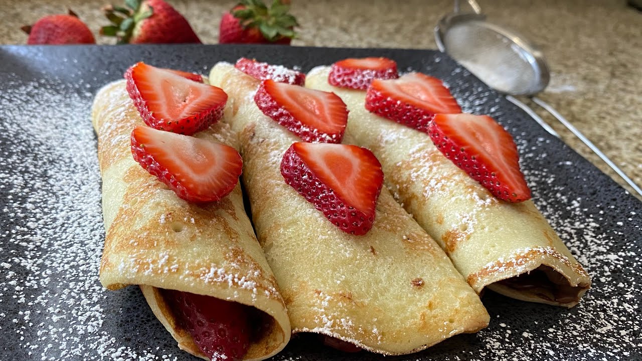 Como hacer CREPAS con NUTELLA y FRESAS 🍓😋 Receta Fácil ¿Qué Hago de ...