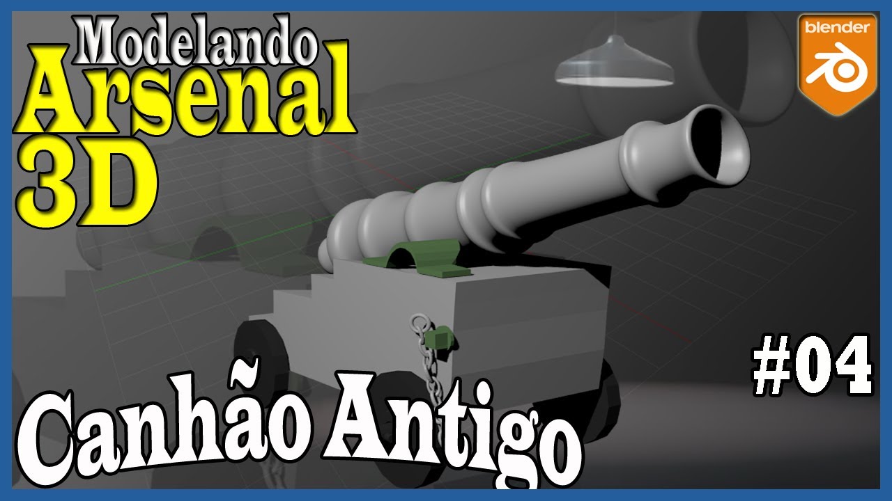 Aprenda como modelar Canhão 3D, Canhão Antigo para jogos parte 4 ...