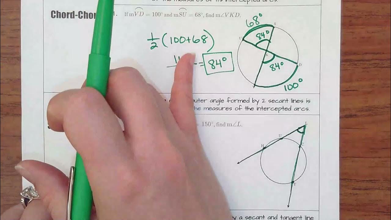 16.8- Angles Formed by Chords, Tangents, Secants (Level 1) - YouTube