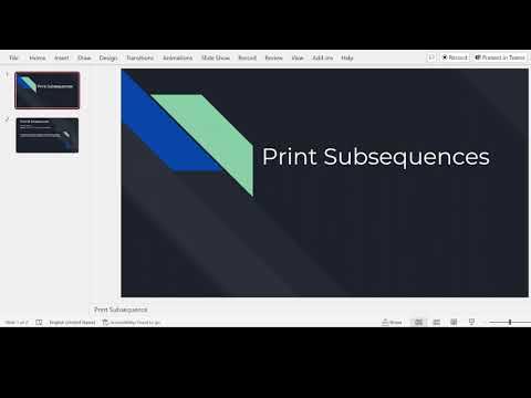 Print All Subsequence using Recursion - YouTube