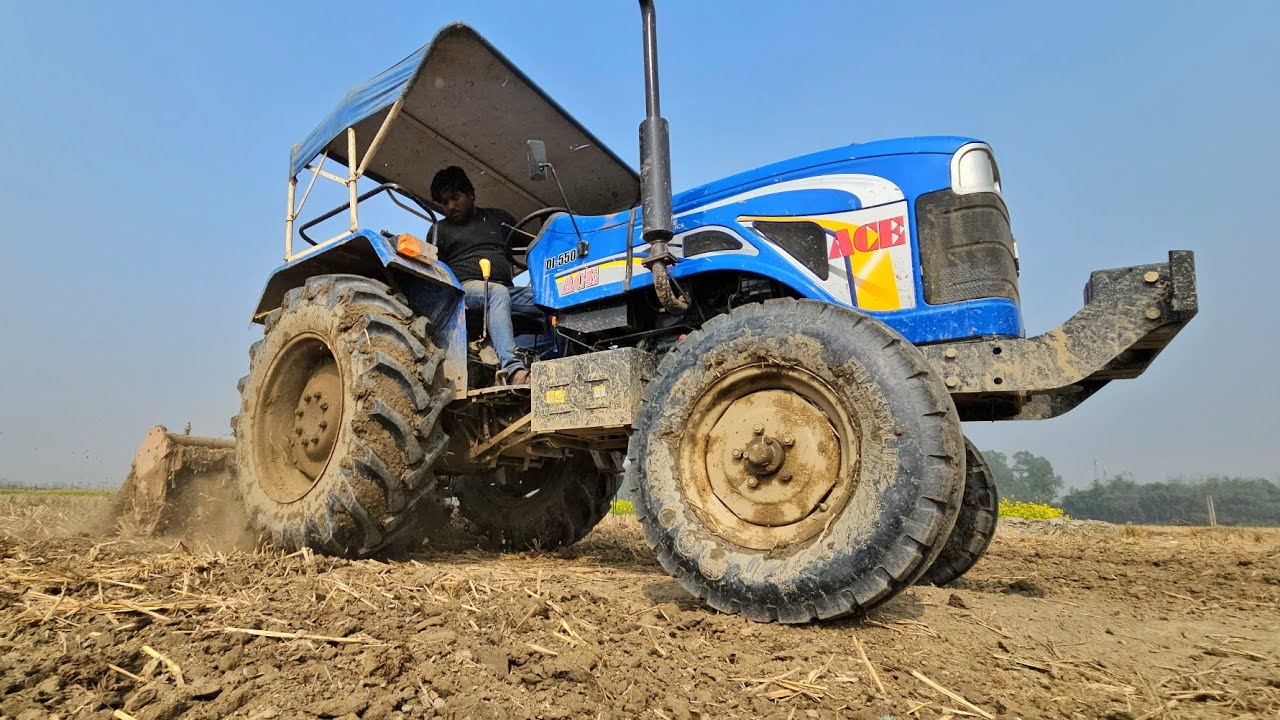 New Ace Di 550 Tractor Farming | Shaktiman Rotavator Farming - YouTube