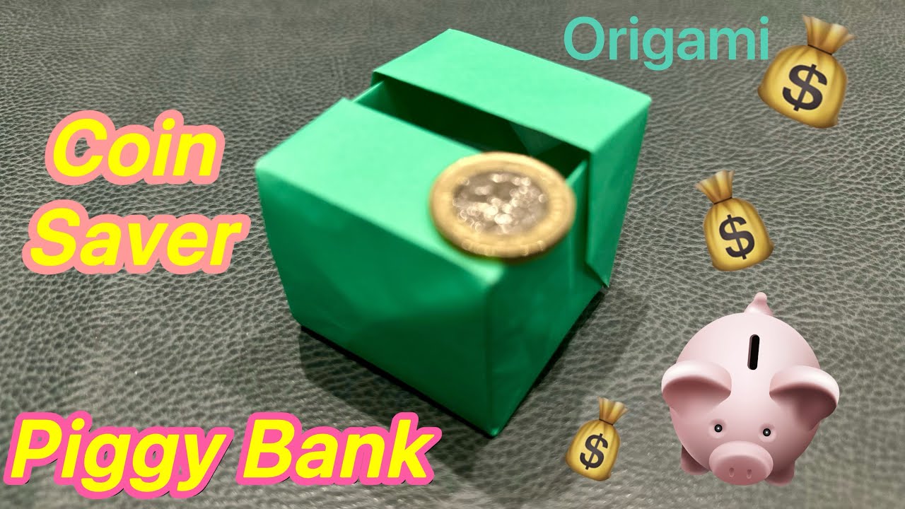 How to Make an Origami Piggy Bank | Paper Coin Saver | DIY Money Box ...