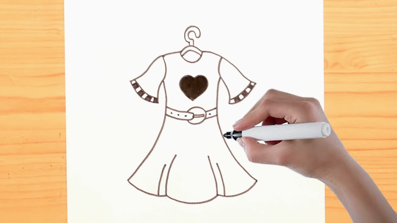 How to Draw Frock - Easy Method | Frock Drawing BASIC | Frock - YouTube