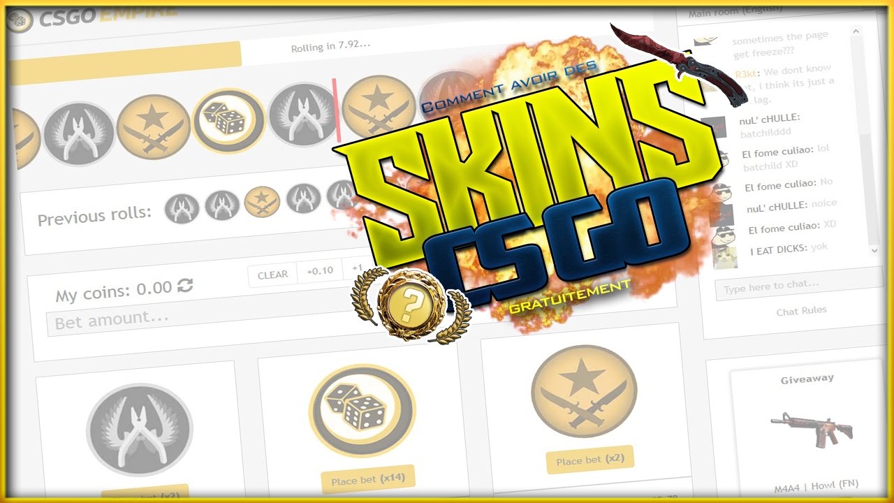 COMMENT AVOIR DES SKINS CSGO GRATUITEMENT !! - #3 - CSGO Empire - YouTube