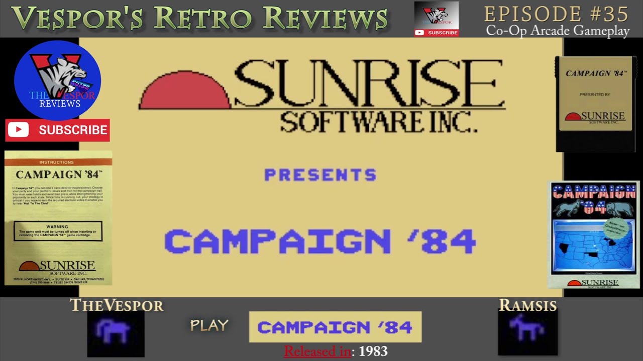 Election 2024 Special Edition | Campaign '84 - ColecoVision | Co-Op ...