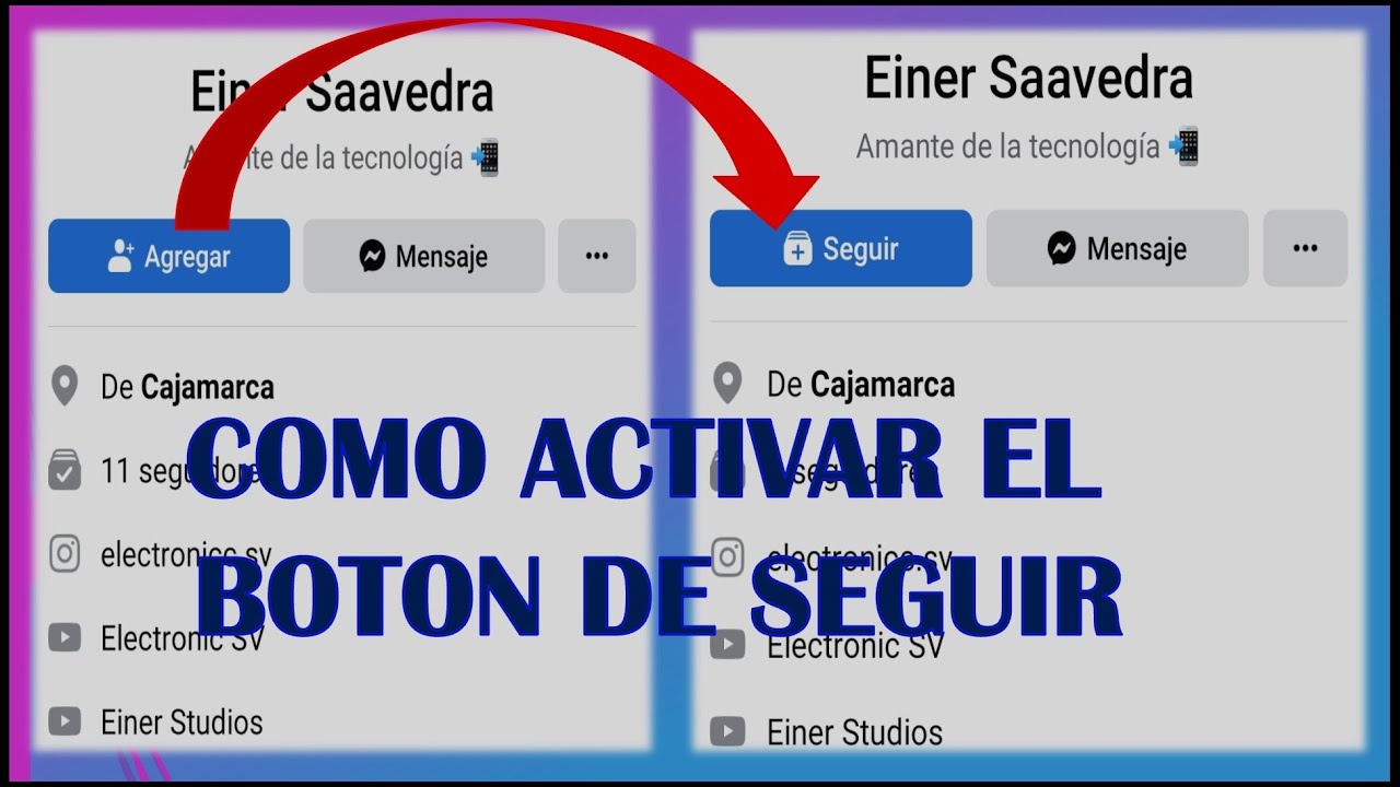 Como Activar el Botón de Seguir en mi Perfil de Facebook - YouTube