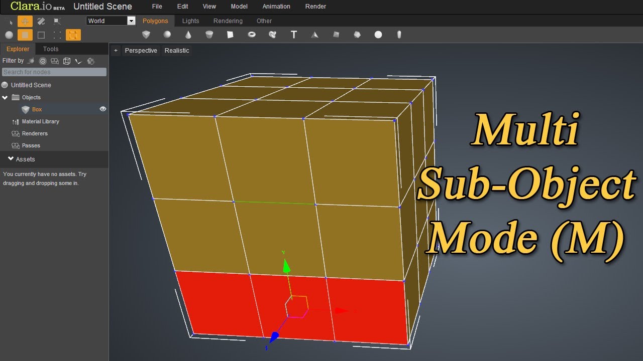Clara.io: Multi-SubObject Mode - YouTube