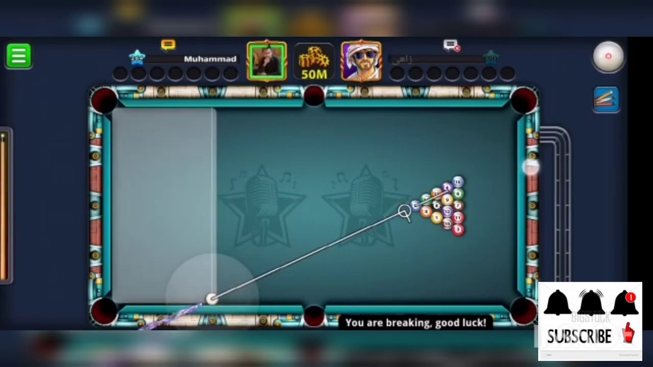 8 Ball Pool , 50M chips in 1 hand victory .(Game Play Of My Friend ...