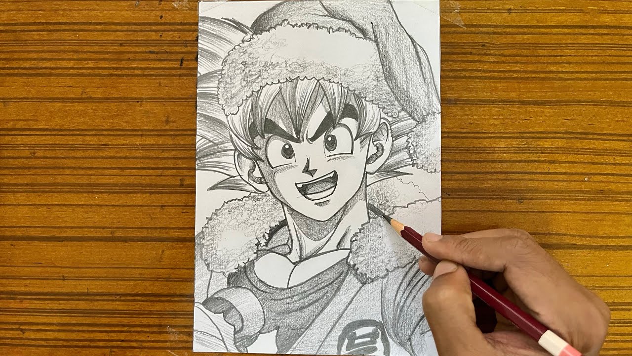 Anime 22 | How to draw Super Saiyan Santa Claus | how to bring goku and ...