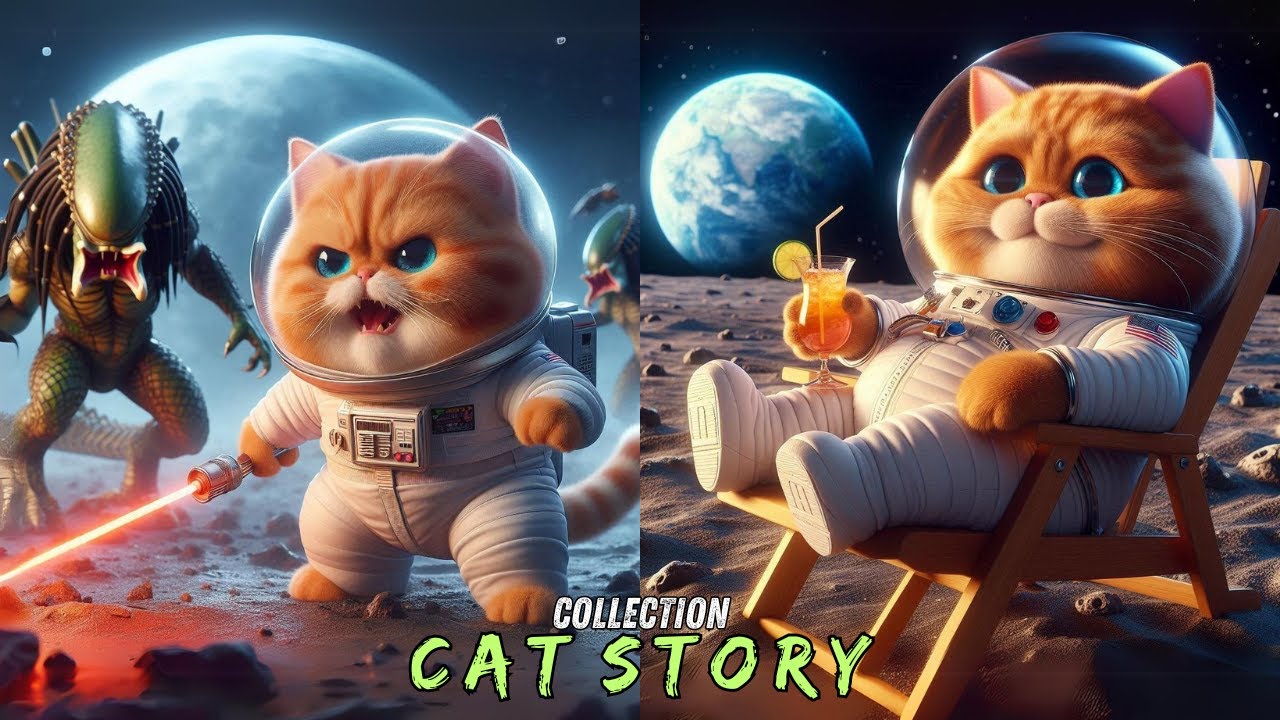 🚀 Cat Adventures and War on the Moon 🌝. Cat Story - Pet Trek Tales ...