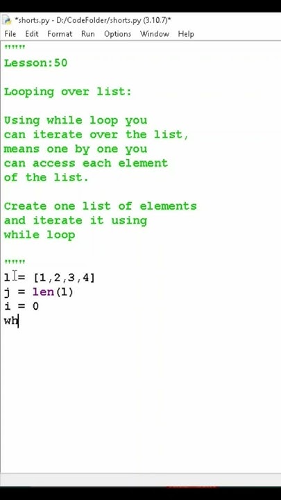 How To Iterate Over Python List Using While Loop Shorts Pythonprogramming Coding
