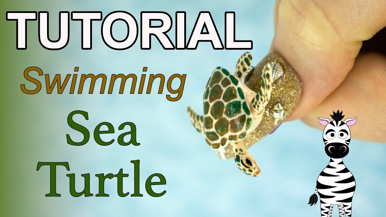 4D Sea Turtle Acrylic Nail Art Tutorial - YouTube