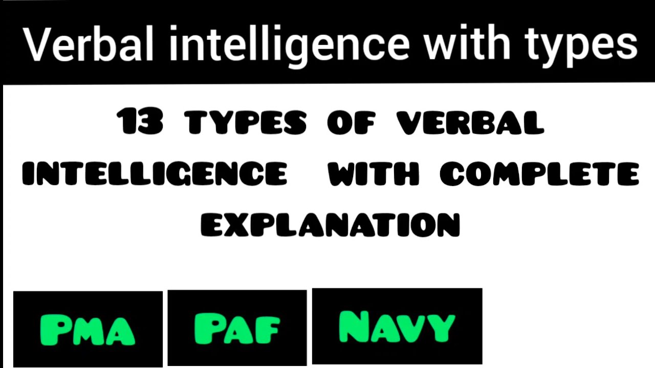 Verbal intelligence test and it's types - YouTube