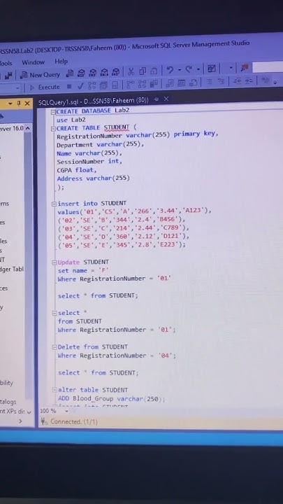 Sql Operations Codinglife Codingtime Mssqlserver Youtube