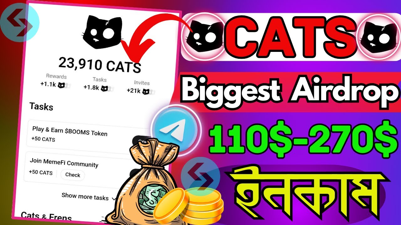 Cats 300$ পর্যন্ত ইনকাম হবে | Cats Telegram Earning Bot | Cats Pre ...
